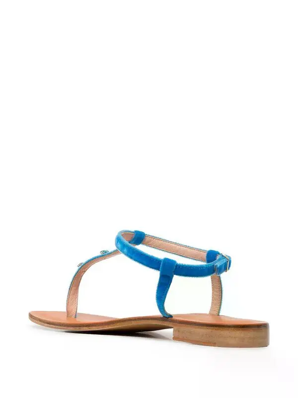 MADISON MAISON Embellished Leather Thong Sandals