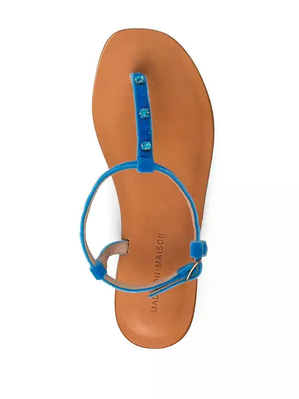 MADISON MAISON Embellished Leather Thong Sandals
