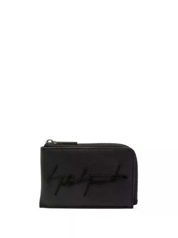 Yohji Yamamoto Logo-patch Leather Wallet - Black