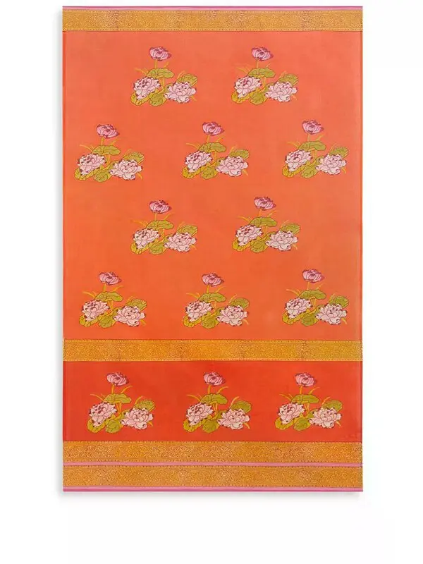 LISA CORTI Tea Flower Floral-print Sarong - Orange