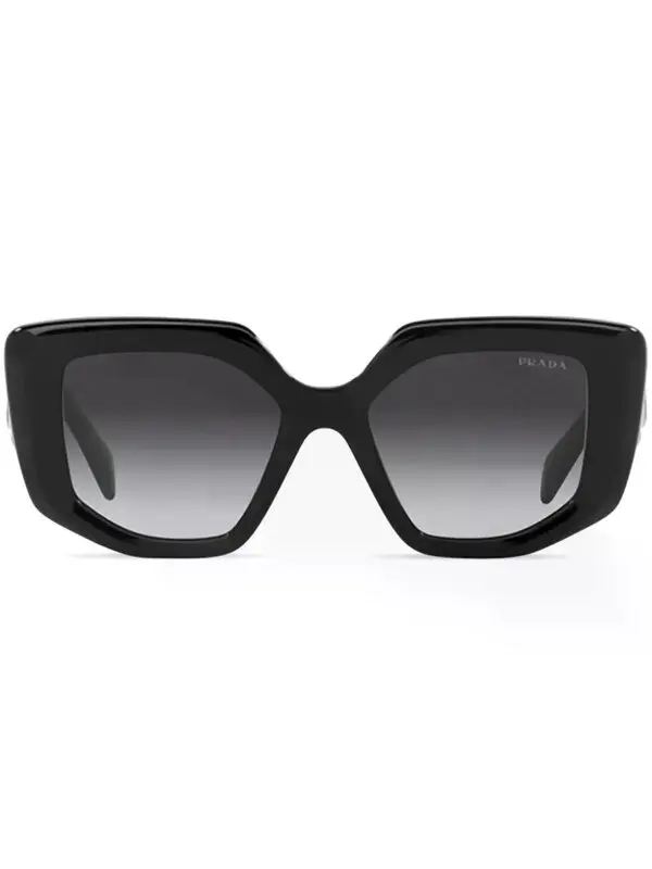 Prada Triangle-logo Square Sunglasses - Black