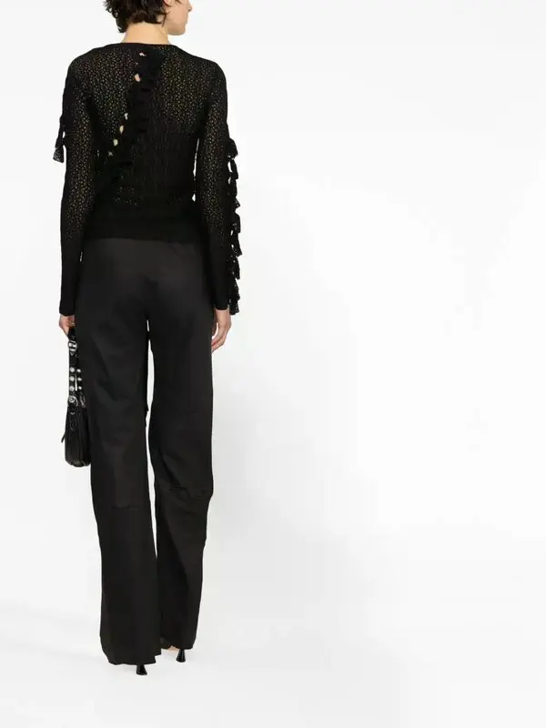 ISAAC SELLAM EXPERIENCE Drawstring Leather Trousers
