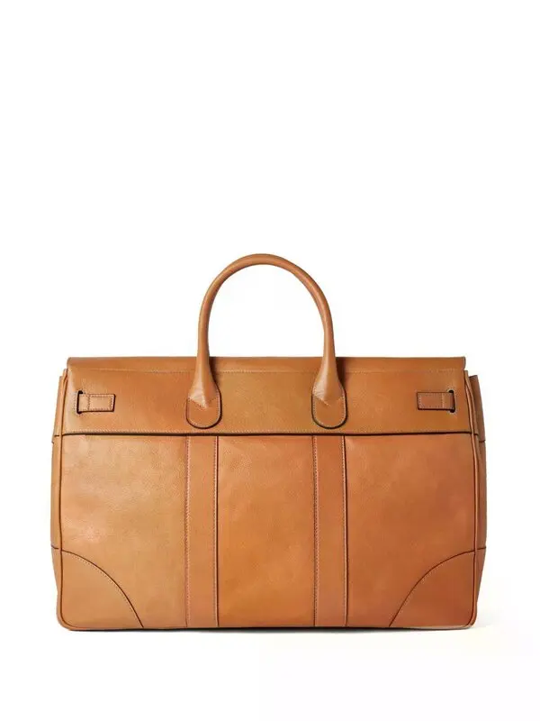 Brunello Cucinelli Leather Holdall With Logo Stamp