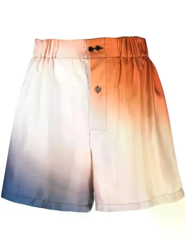 Gauchère Gradient-effect Elasticated-waist Shorts