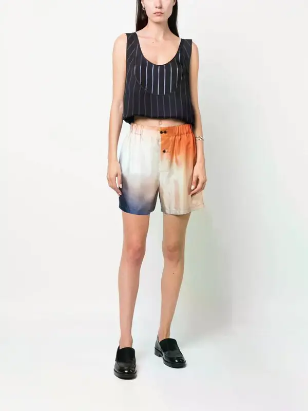 Gauchère Gradient-effect Elasticated-waist Shorts