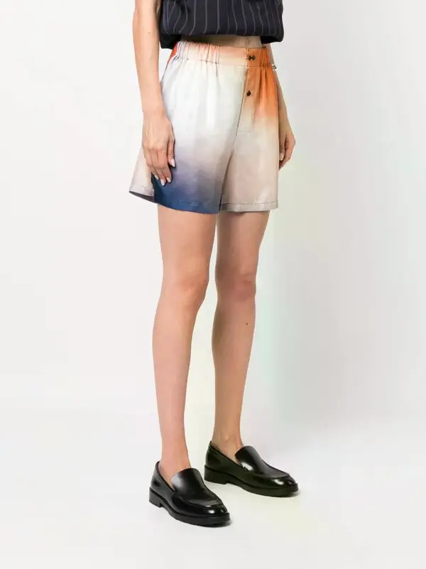 Gauchère Gradient-effect Elasticated-waist Shorts