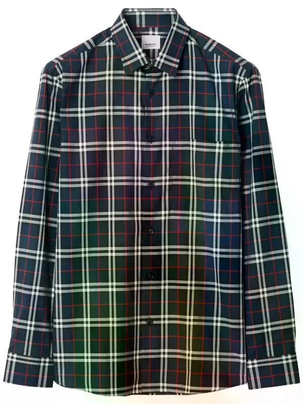 Burberry Simpson Checked Cotton Shirt - Black