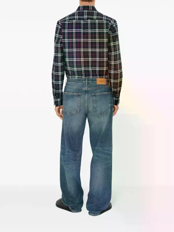 Burberry Simpson Checked Cotton Shirt - Black