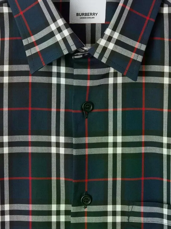 Burberry Simpson Checked Cotton Shirt - Black