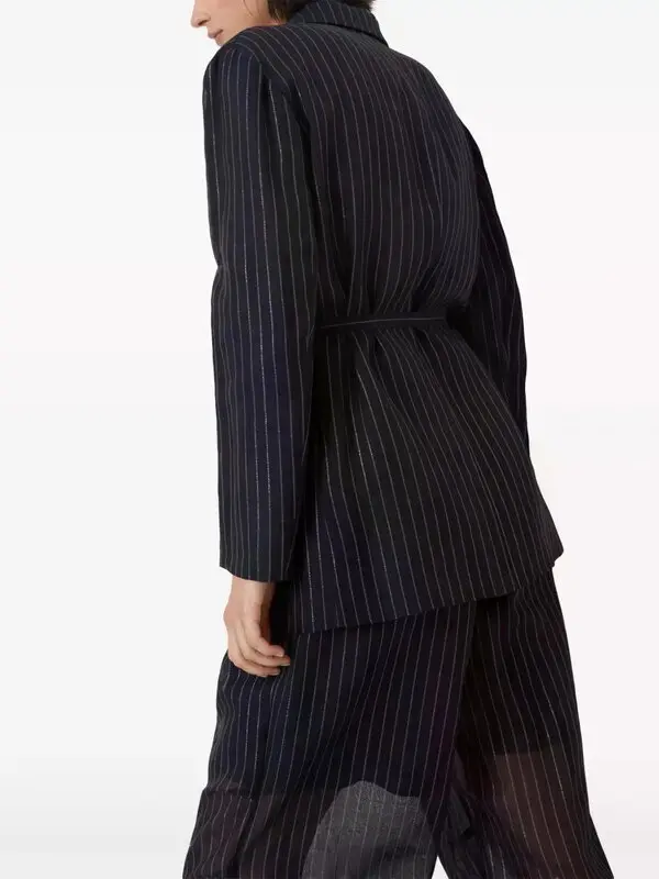 Brunello Cucinelli Pinstripe-pattern Belted Blazer
