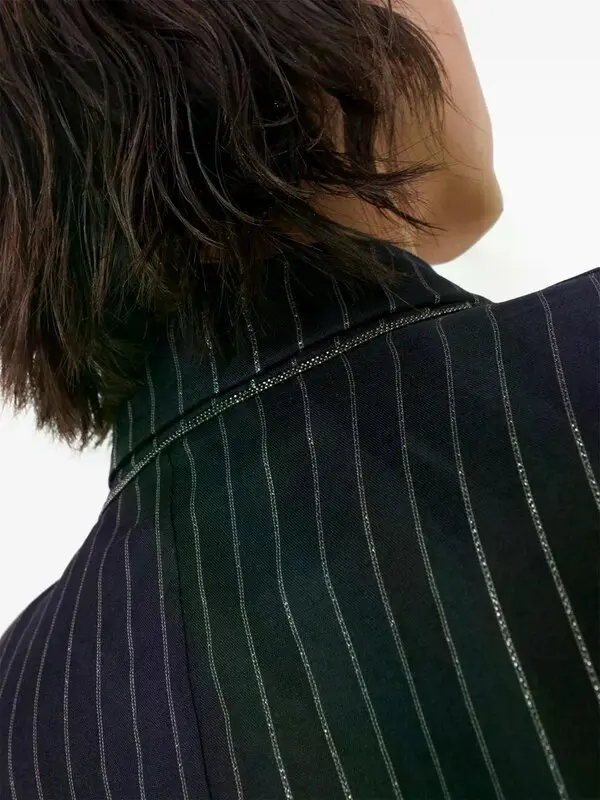 Brunello Cucinelli Pinstripe-pattern Belted Blazer