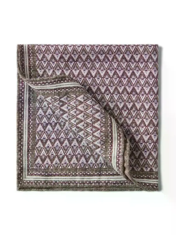 Brunello Cucinelli Geometric-pattern Silk Pocket Square