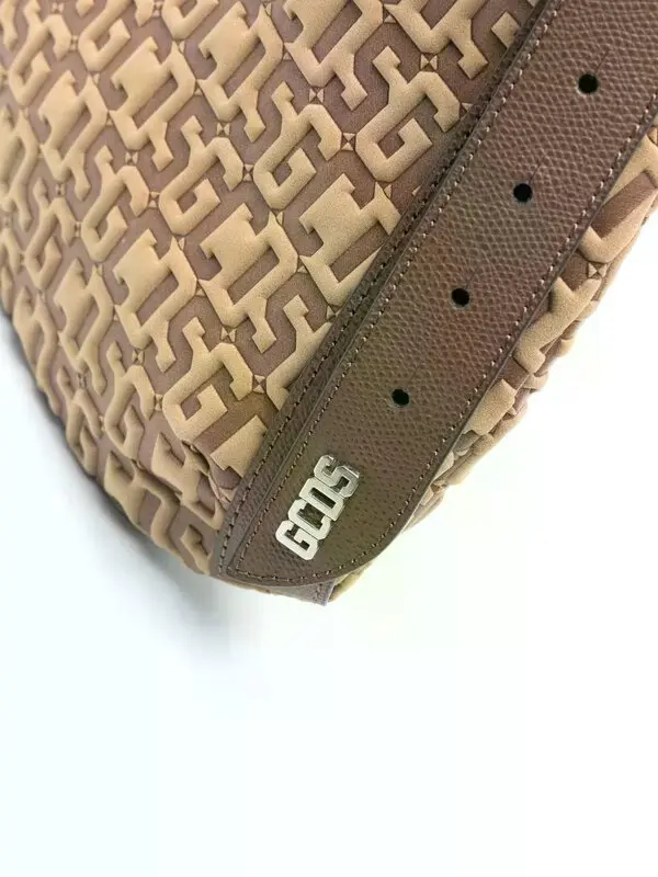 Gcds Monogram-embossed Shoulder Bag - Brown