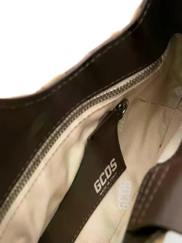 Gcds Monogram-embossed Shoulder Bag - Brown