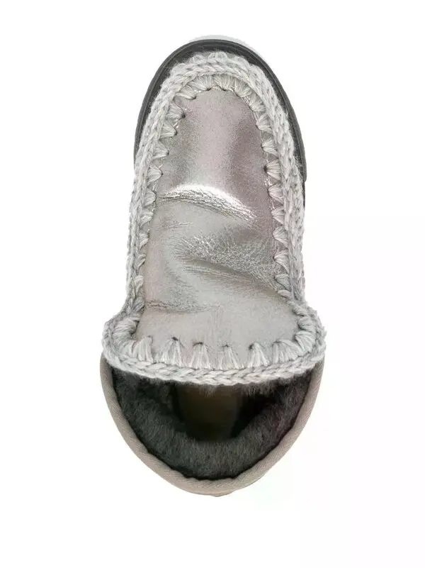 Mou Crochet Stitch-trim Shearling Sneaker Boots