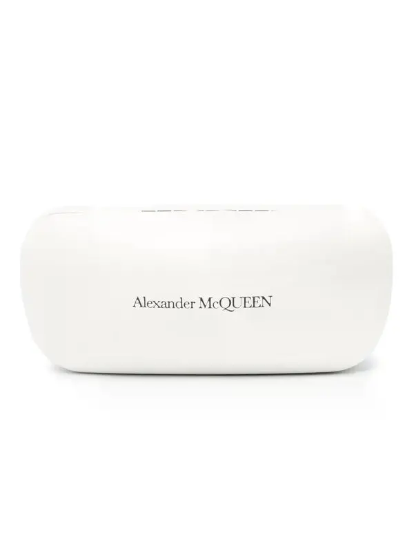 Alexander McQueen Spike Studded Rectangle-frame Glasses - Neutrals