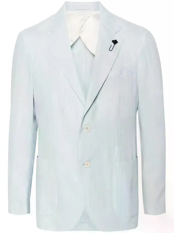 LARDINI Striped Single-breasted Blazer - Blue