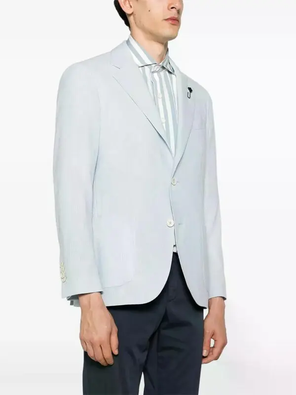 LARDINI Striped Single-breasted Blazer - Blue