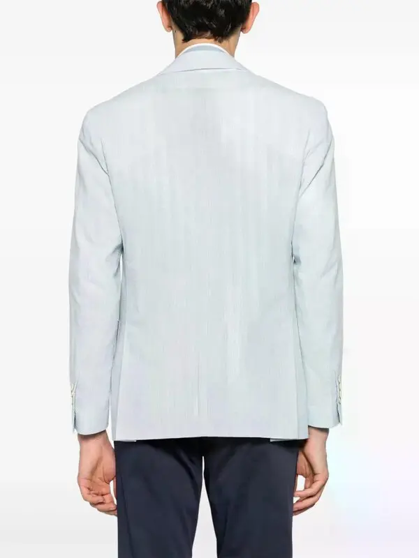 LARDINI Striped Single-breasted Blazer - Blue