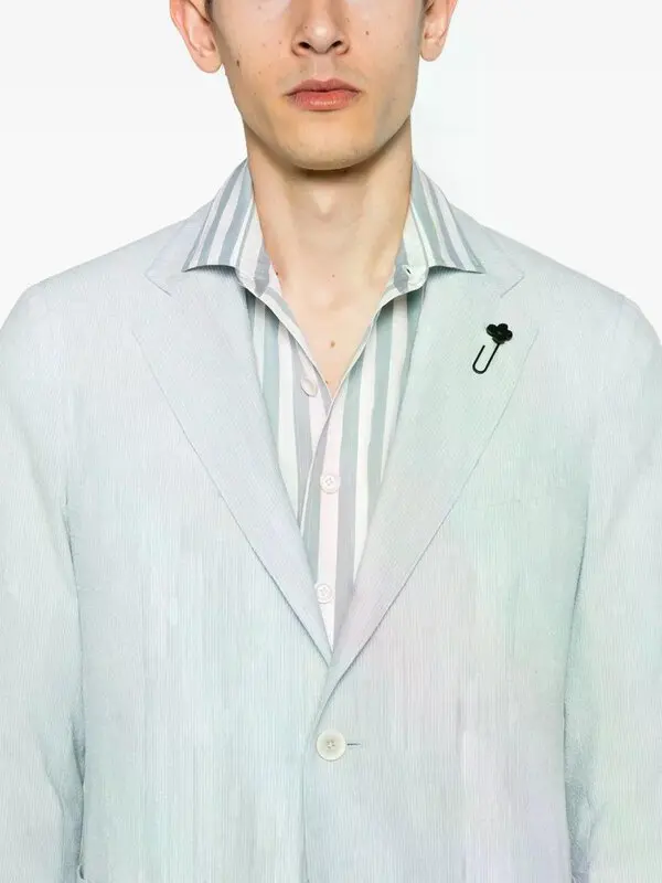 LARDINI Striped Single-breasted Blazer - Blue