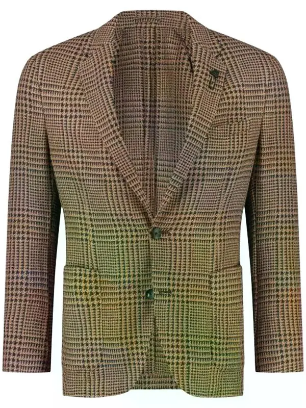 LARDINI Brooch-detail Single-breasted Blazer - Brown