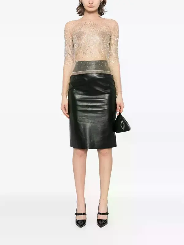Ermanno Scervino Lambskin Pencil Skirt