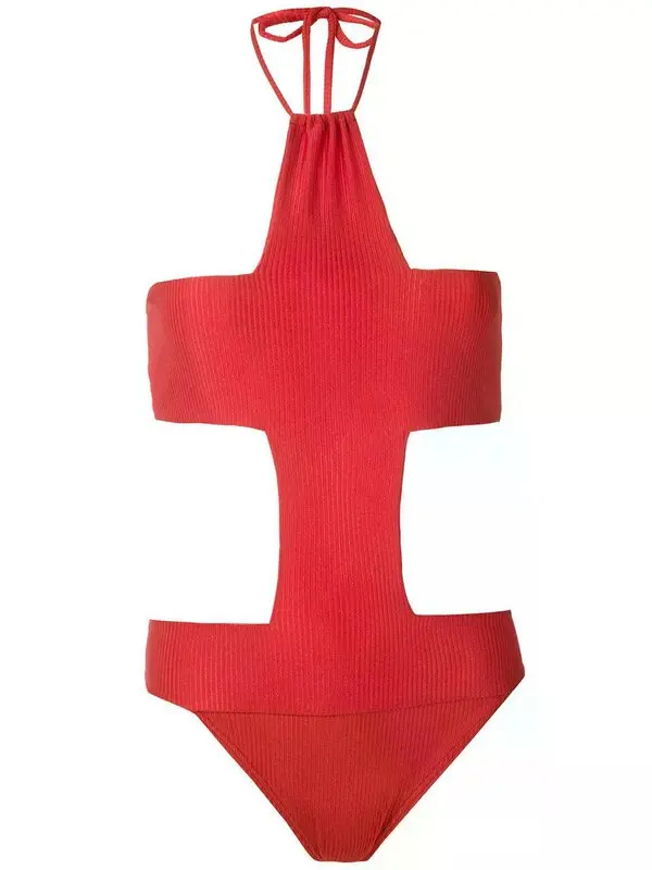AMIR SLAMA Cruz Cut-out One-piece Swimsuit - Red