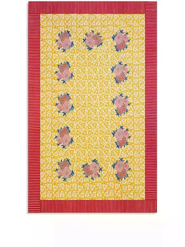 LISA CORTI Arabesque Corolla Rectangular Tablecloth - Yellow