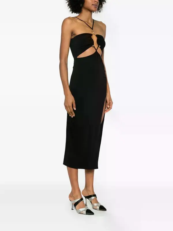 NISSA Hardware-detailed Midi Dress - Black