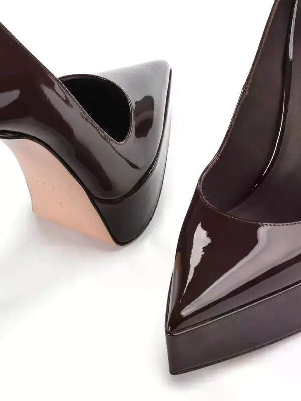 LE SILLA Uma 140mm Leather Pumps - Brown
