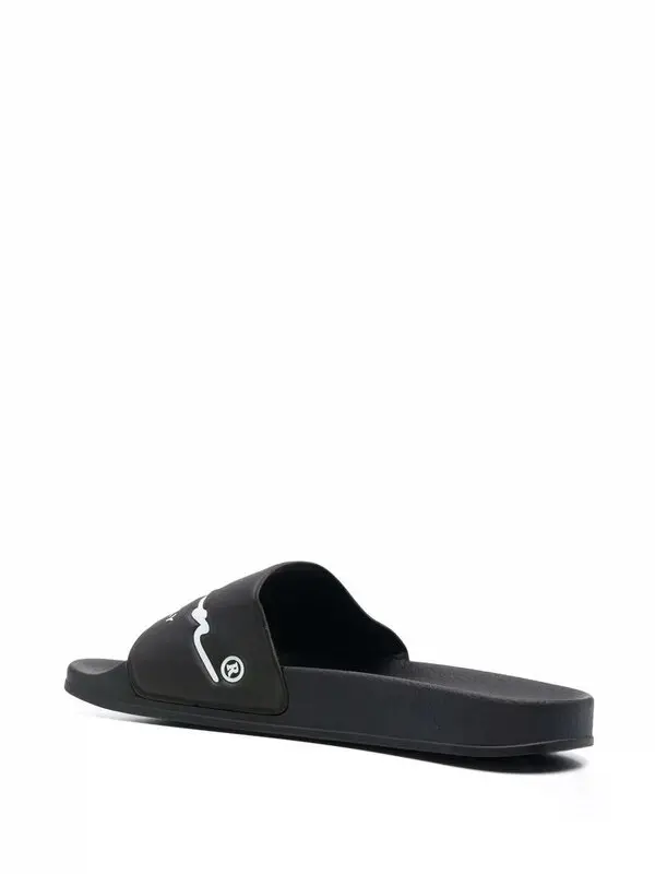 Philipp Plein Embossed Logo Slides - Black