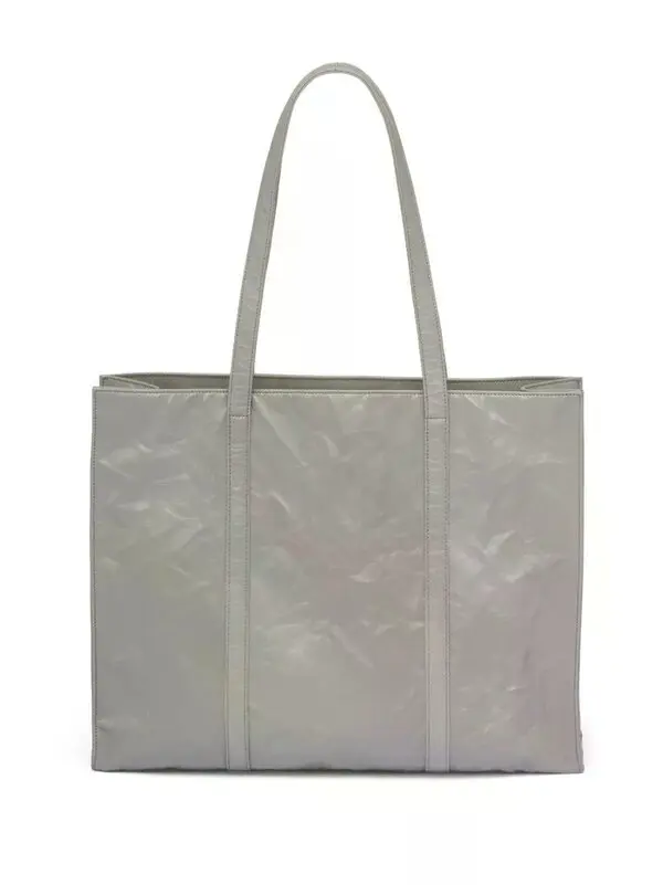 Prada Large Leather Tote Bag - Grey