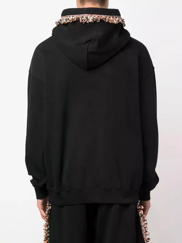 COUNTY OF MILAN Fringed-trim Pullover Hoodie