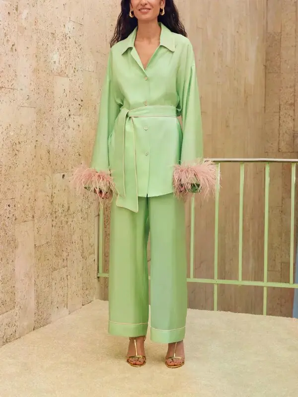 Sleeper Satin Pajama Set - Green