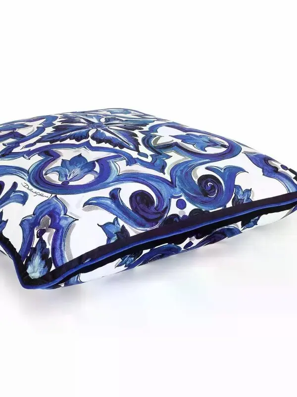 Dolce & Gabbana Large Mediterraneo Velvet-trim Cushion