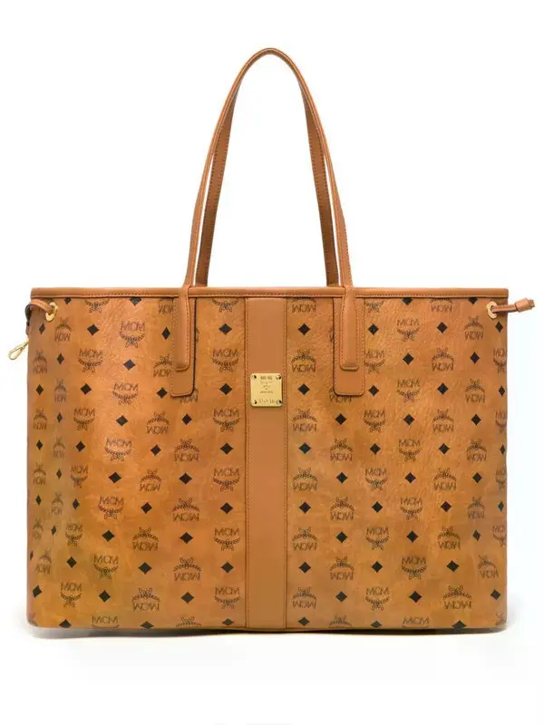 Mcm Large Liz Reversible Tote Bag - Brown