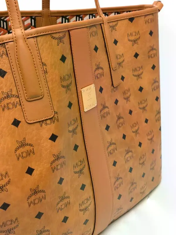Mcm Large Liz Reversible Tote Bag - Brown