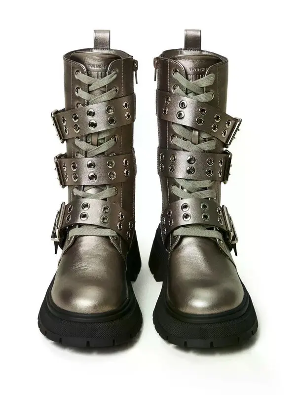 TWINSET 50mm Laminated Strap Boots