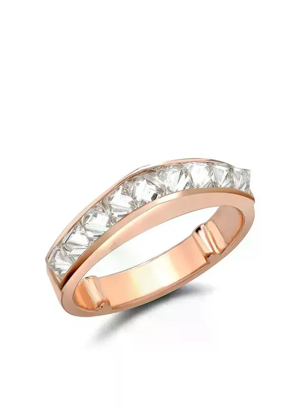 PRAGNELL 18kt Rose Gold Diamond Rockchic Peaked Ring - Pink