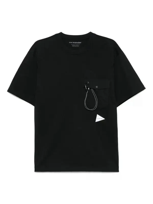 AND WANDER Logo-print T-shirt