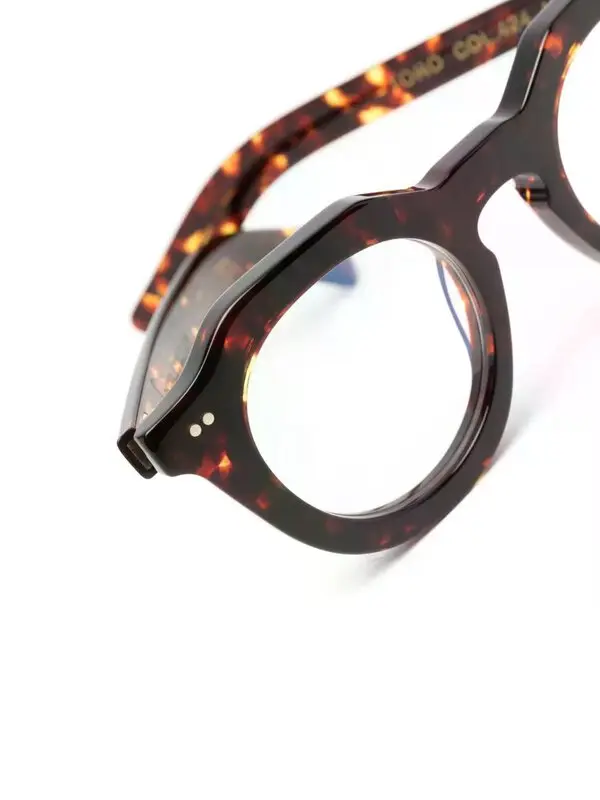 LESCA Round-frame Tortoiseshell-effect Glasses