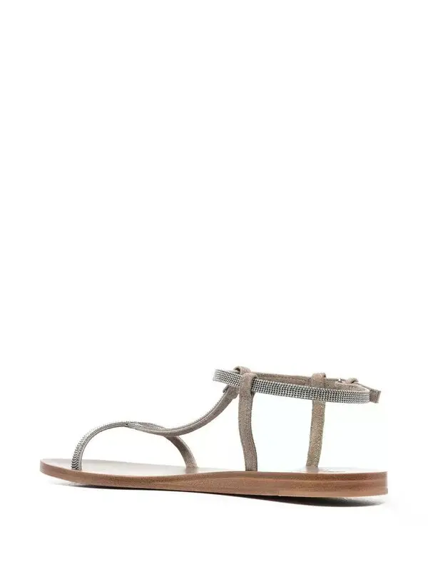 Brunello Cucinelli Embellished T-bar Sandals