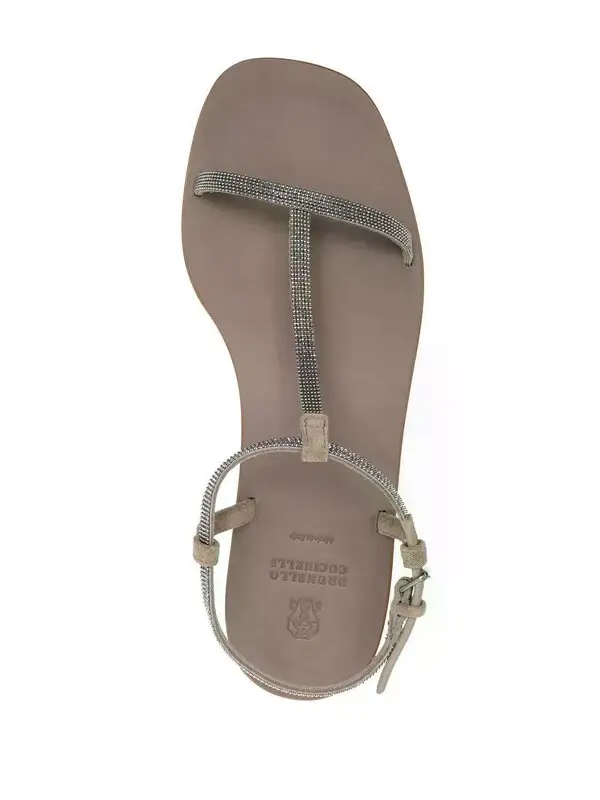 Brunello Cucinelli Embellished T-bar Sandals