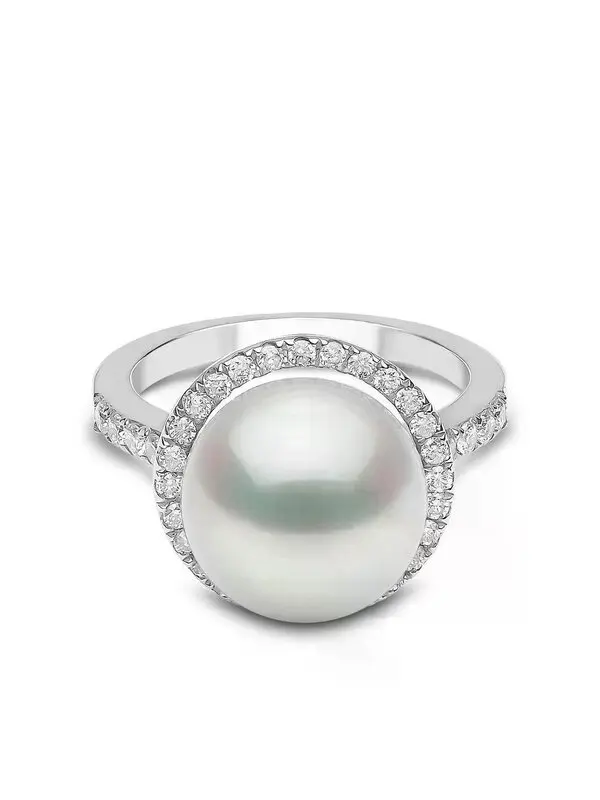 Yoko London 18kt White Gold South Sea Pearl And Diamond Ring - Silver