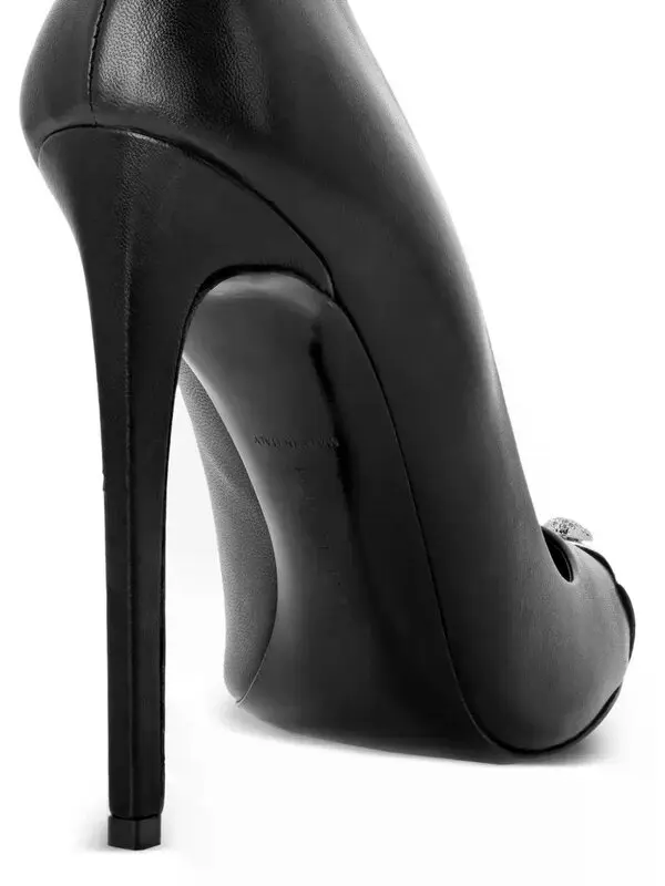Philipp Plein 120mm Skull Detail Decollete Pumps - Black