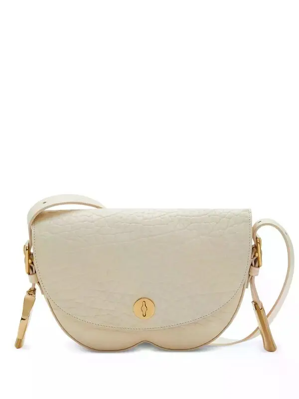 Burberry Leather Crossbody Saddle Bag - Neutrals