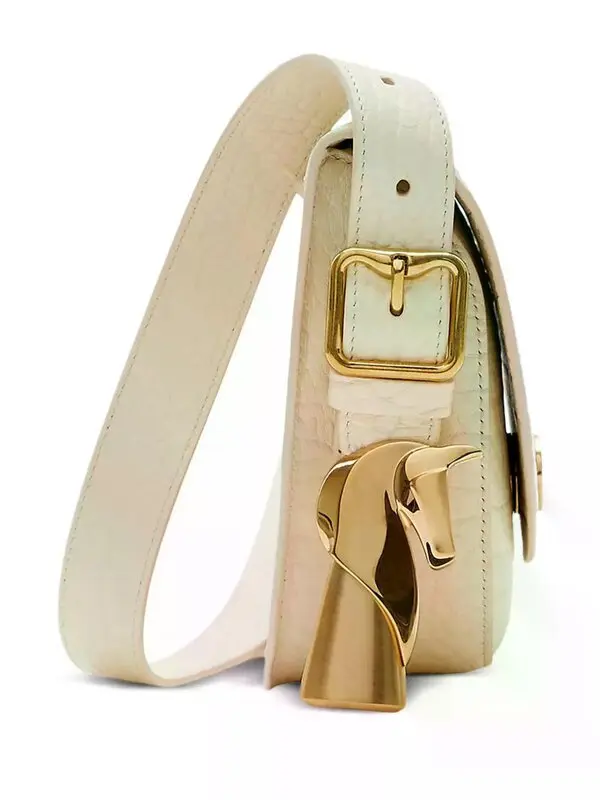 Burberry Leather Crossbody Saddle Bag - Neutrals