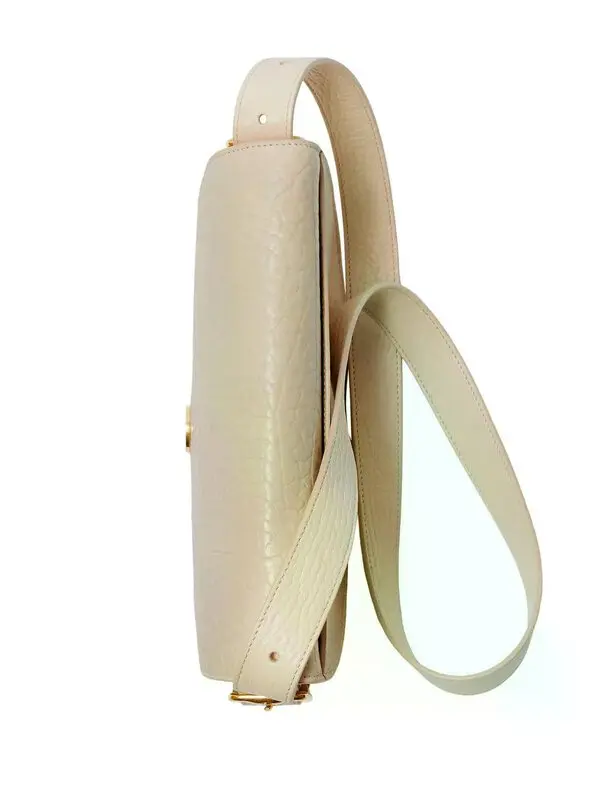 Burberry Leather Crossbody Saddle Bag - Neutrals
