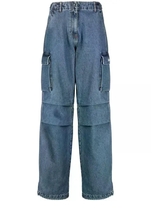 Coperni High-waisted Wide-leg Cargo Trousers