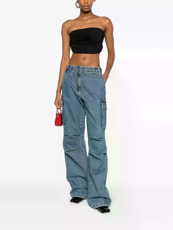 Coperni High-waisted Wide-leg Cargo Trousers